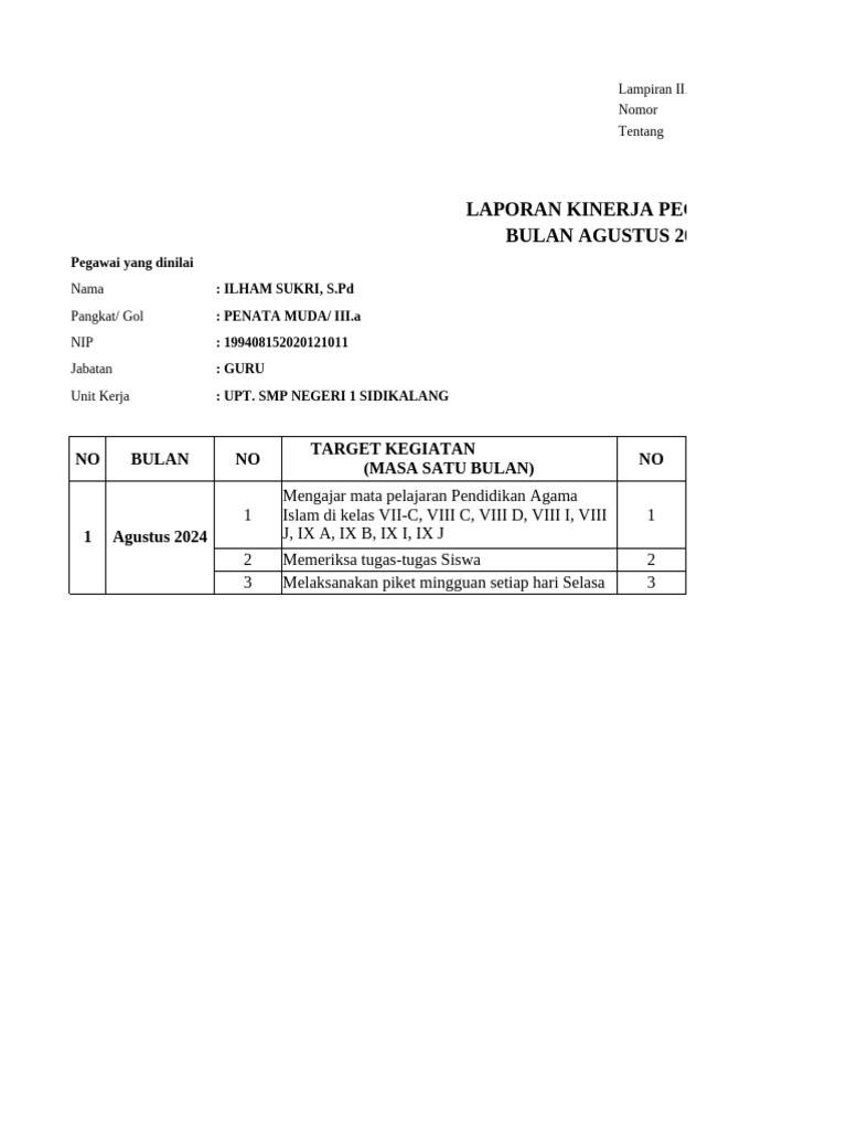 Lapkin Agustus 2024 | PDF