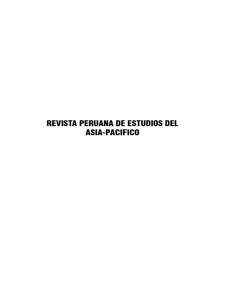 Revista Peruana Estudios Asia Pacifico | PDF