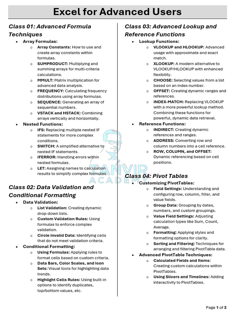 Excel For Advanced Users New Topics-2 | PDF