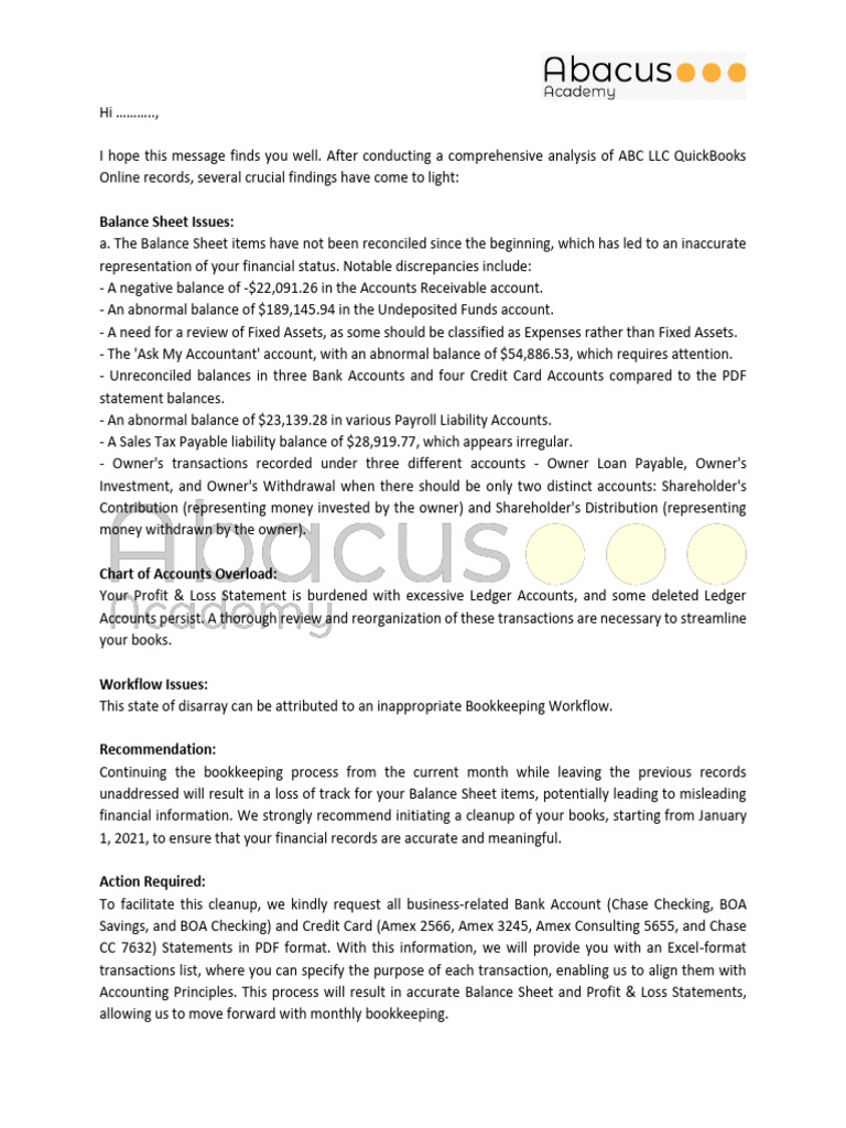 Abacus Diagnosis Report | PDF