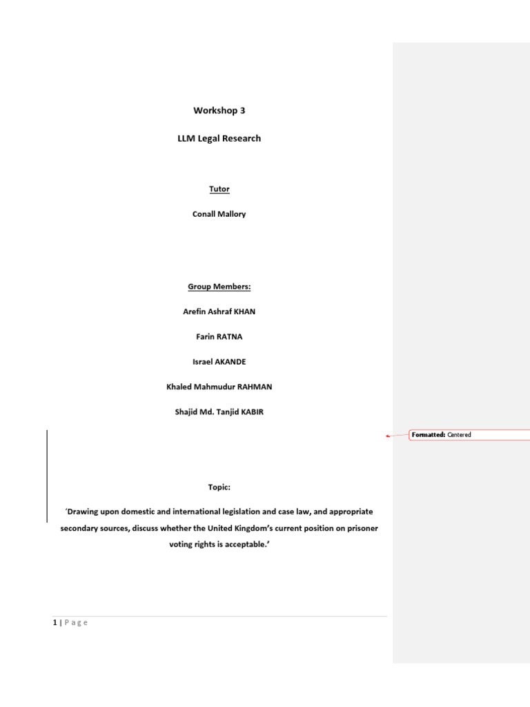 UK Prisoner Voting Rights Position Questioned | PDF | European ...