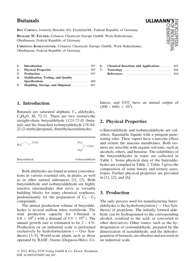 Butanal | PDF
