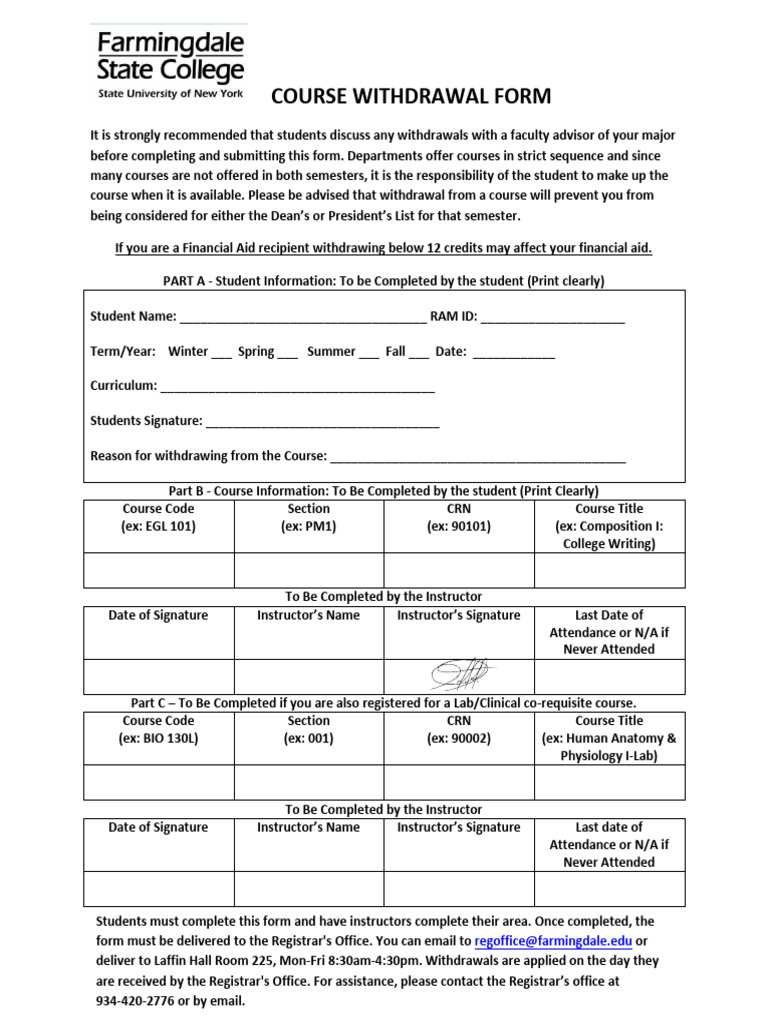 Course Withdrawal | PDF
