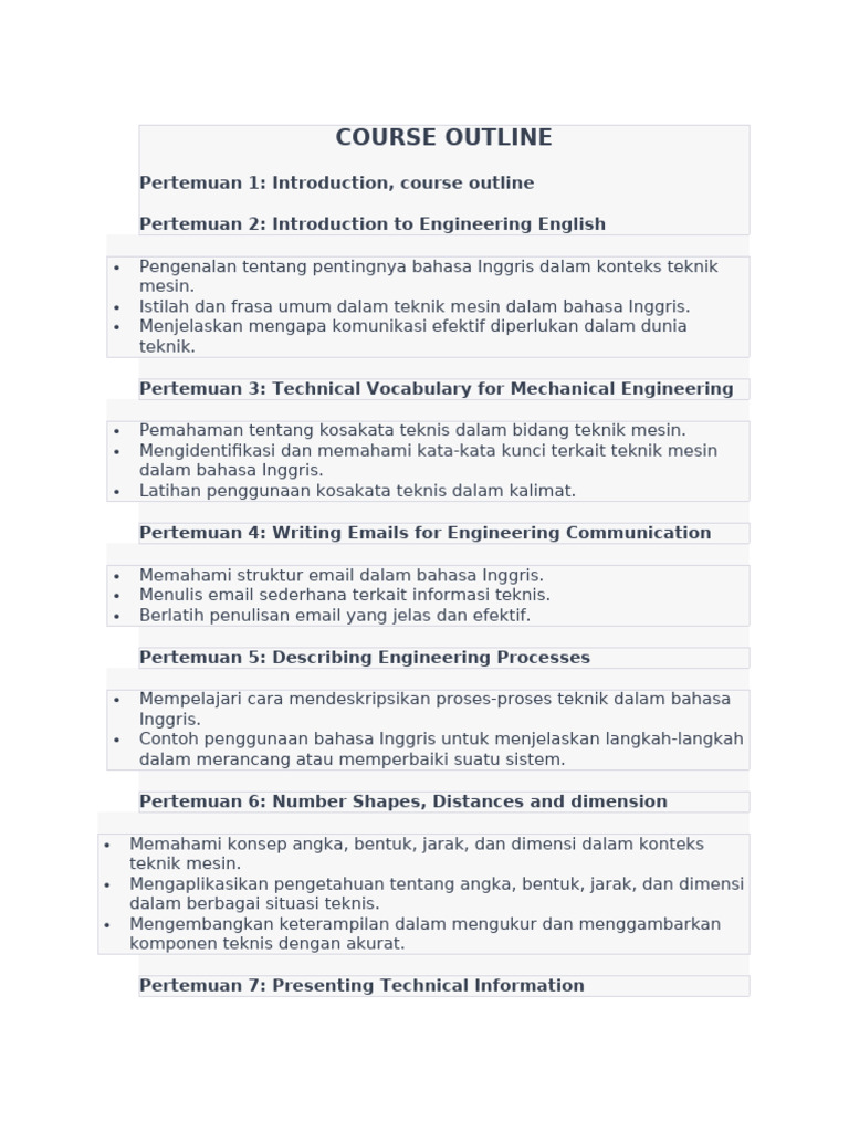 Course Outline 1 | PDF