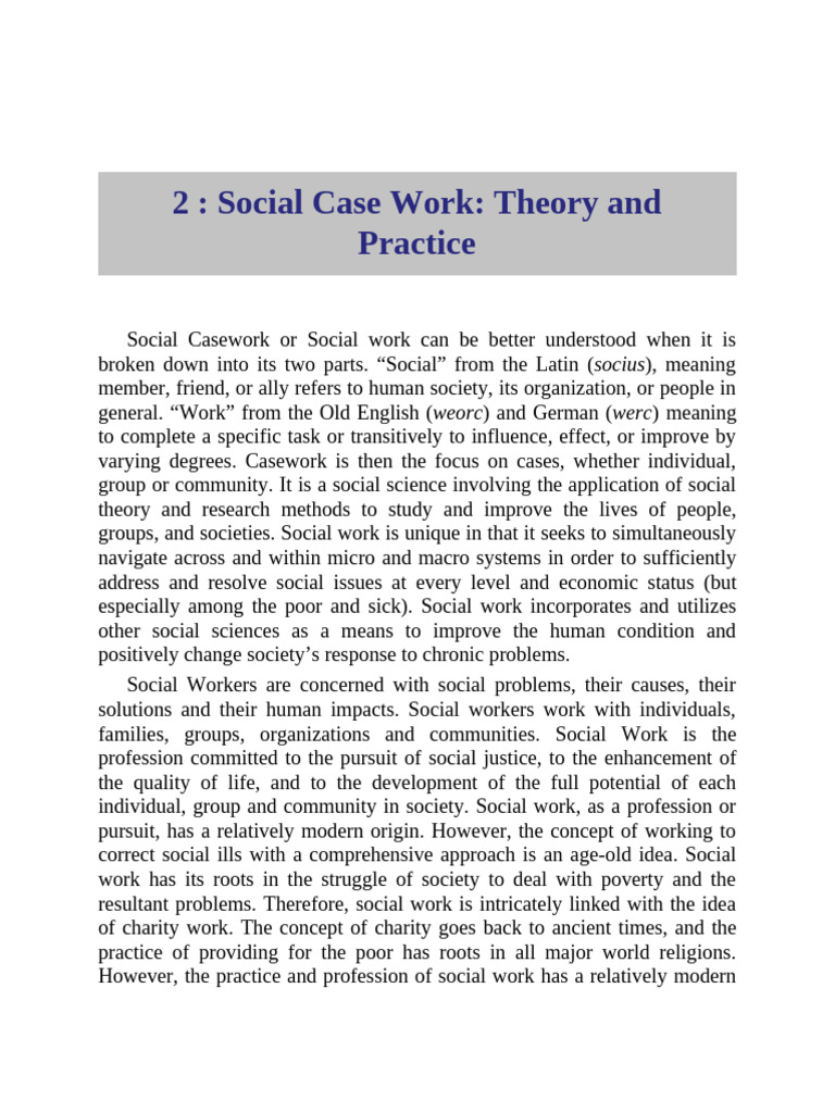 Social Group and Social Case Work Working With Individuals, Working ...