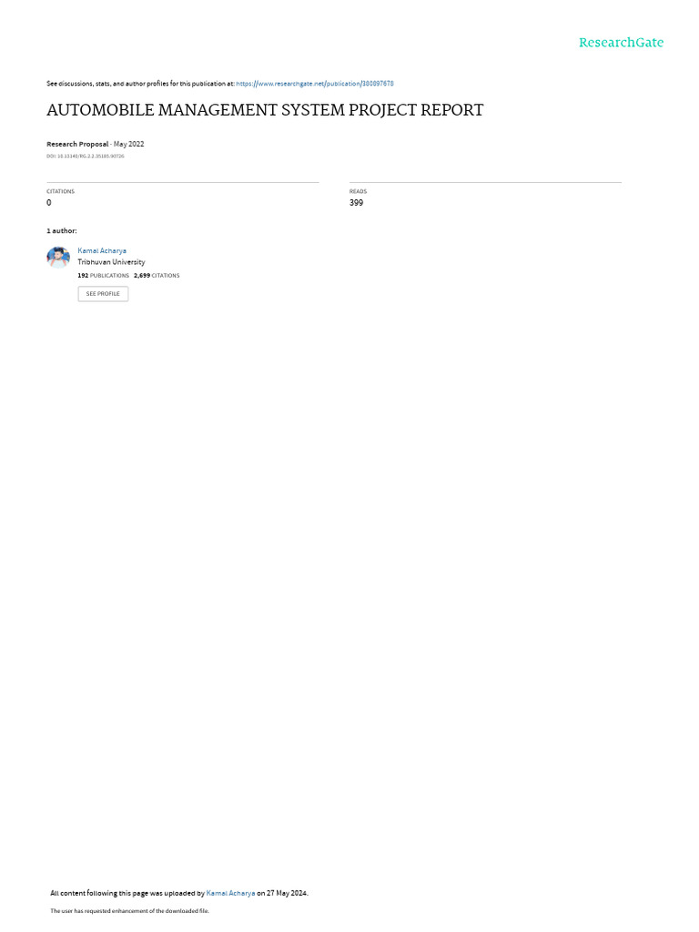 Automobile Management System Project Report | PDF | Software Testing ...
