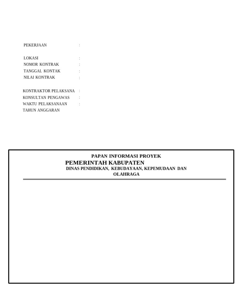 Contoh Papan Proyek | PDF
