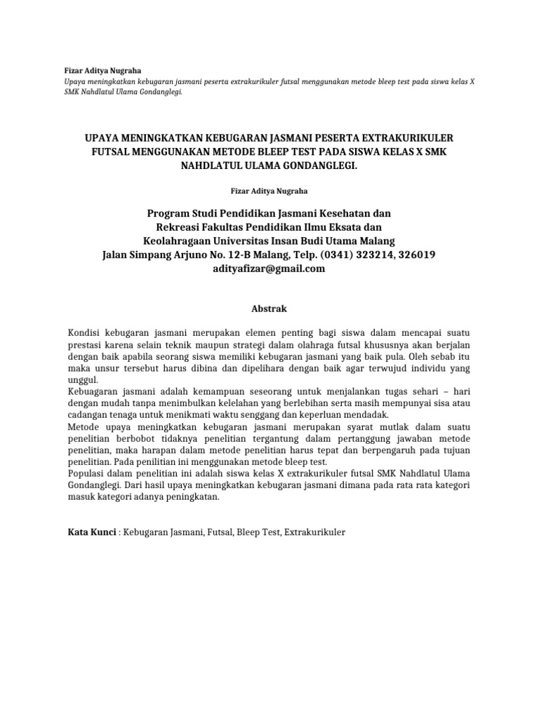 Fizar Aditya Nugraha Artikel | PDF