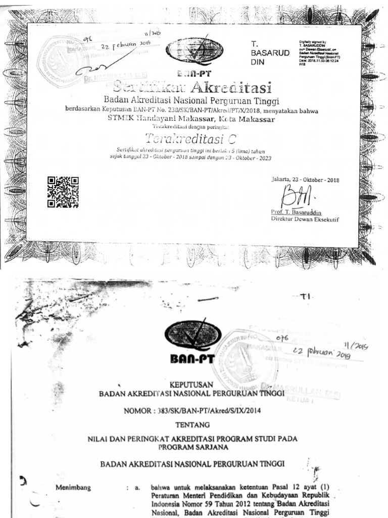 Softcopy-Akreditasi STMIK Handayani Tahun 2018 | PDF