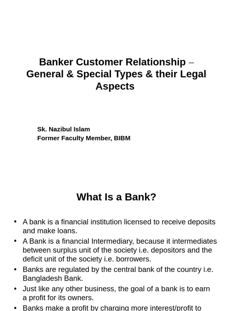 Banker-Customer Relationship | PDF