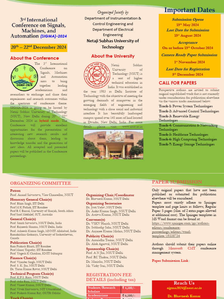 Broucher International Conference SIGMA 2024 | PDF