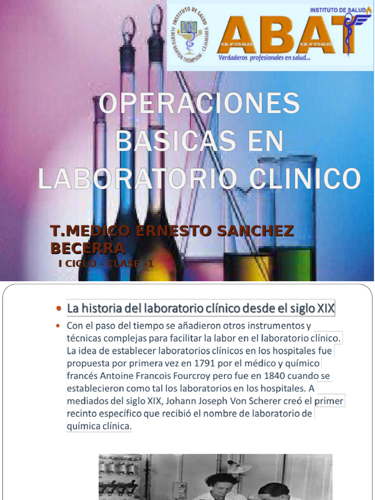 Operaciones Basicas en Laboratorio Clinico - Clase.1 | PDF