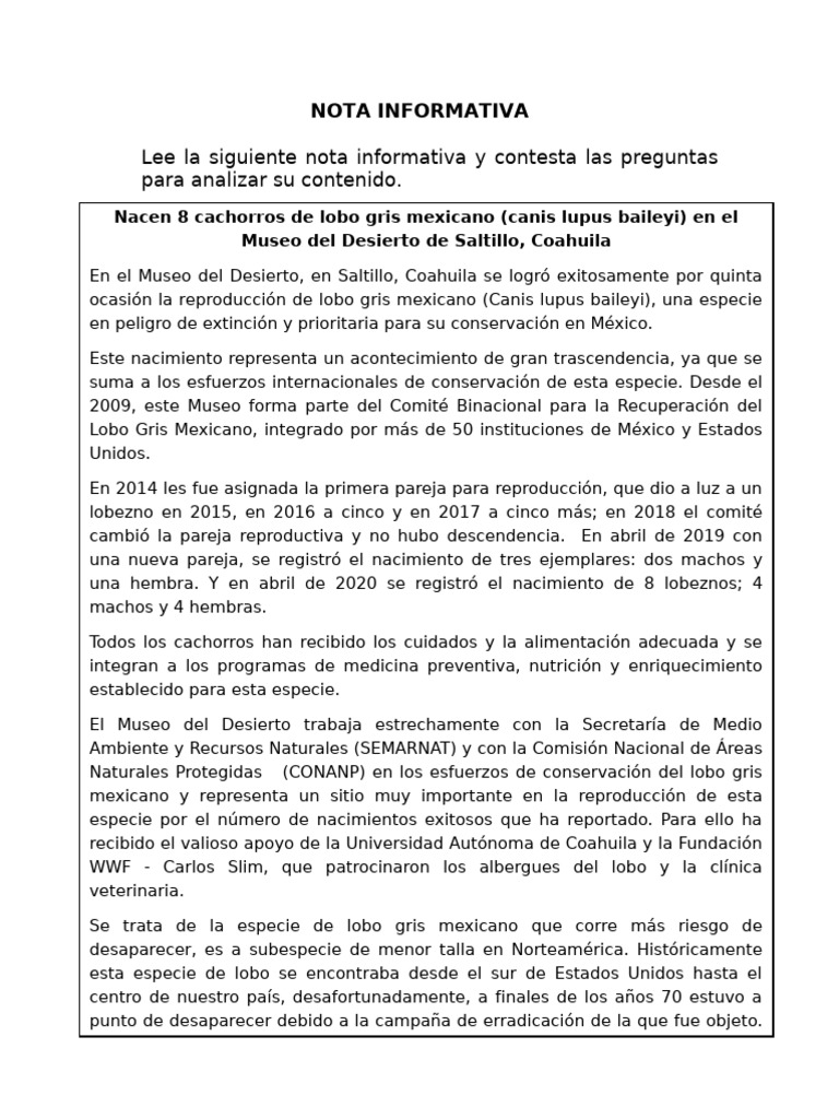 Nota Informativa | PDF