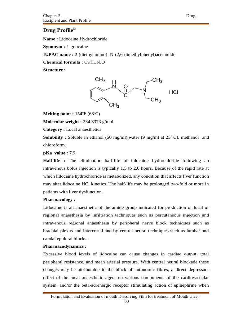 7 Drug,excipient and plant profile final | PDF