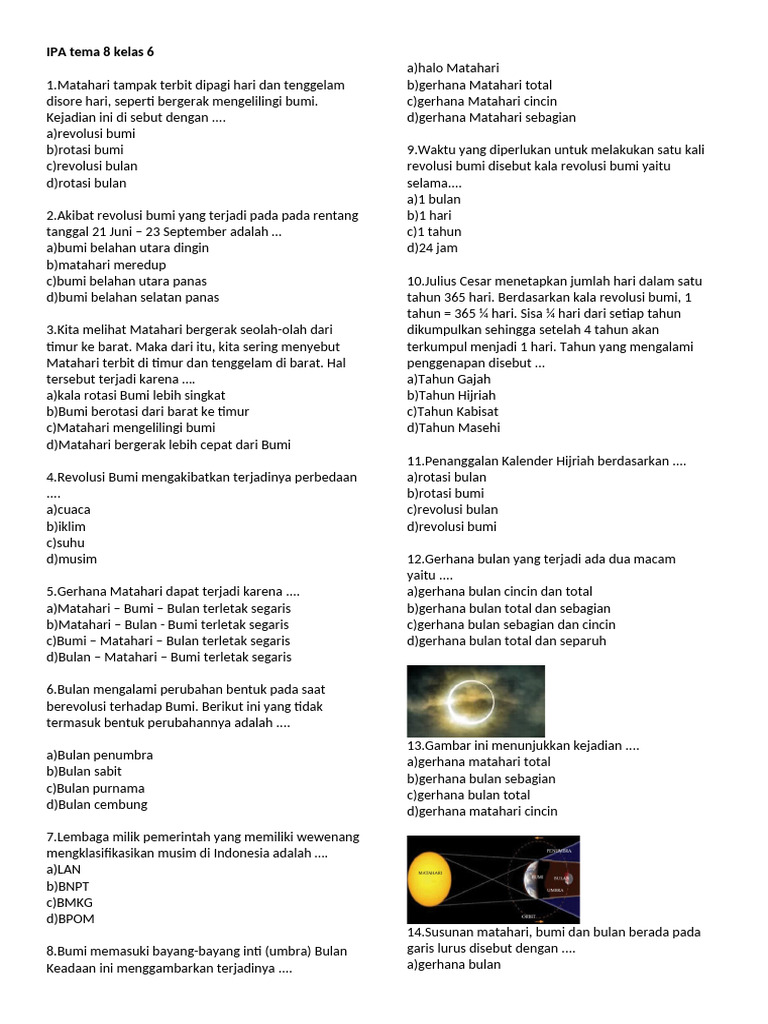 IPA Tema 8 Kelas 6 | PDF
