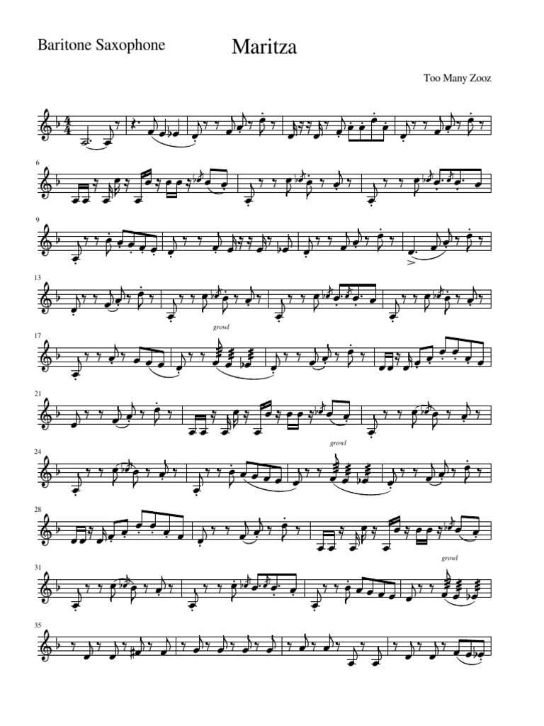 Maritza-Baritone Saxophone | PDF
