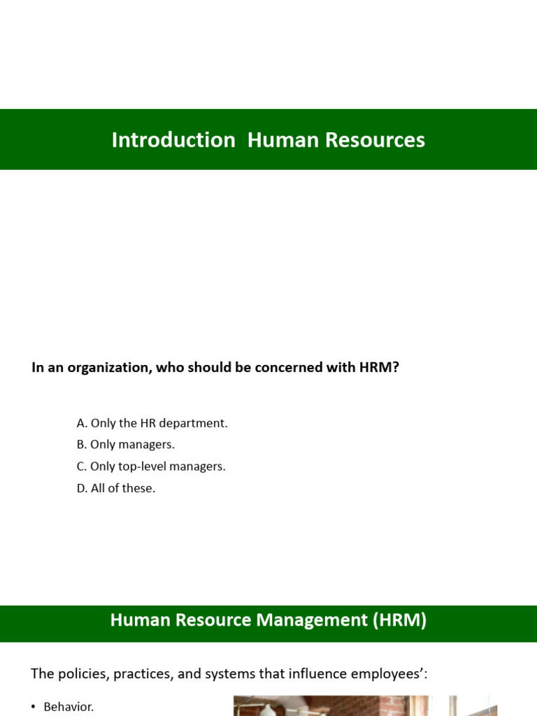 Session 1 - Introduction To HRM and Its Contours | PDF