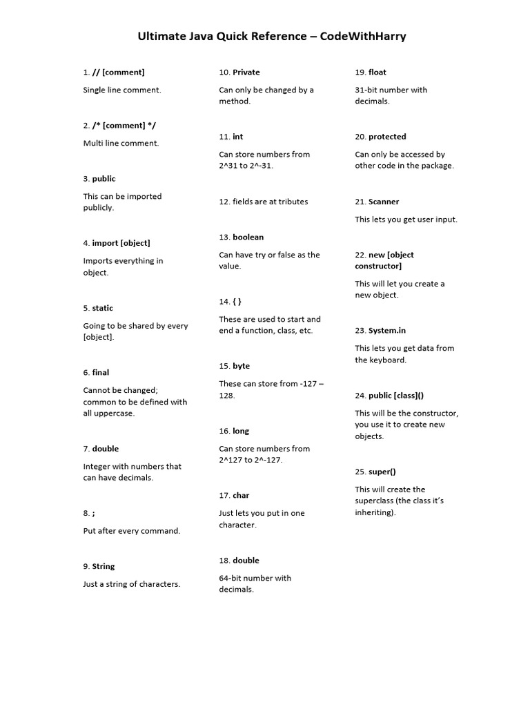 Ultimate_JAVA_CheatSheet | PDF Ultimate_JAVA_CheatSheet | PDF