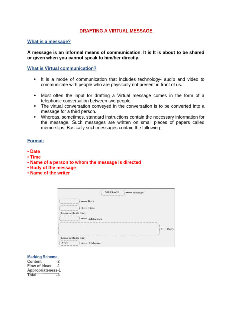 DRAFTING A VIRTUAL MESSAGE | PDF