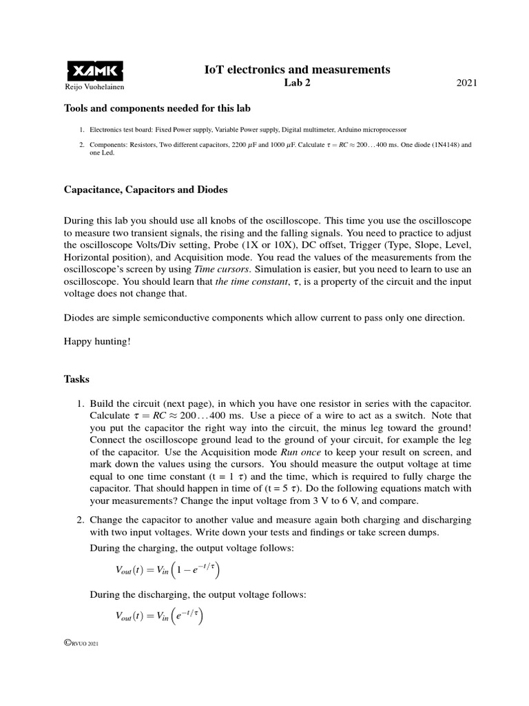 IoT - Electronics Lab2 | PDF