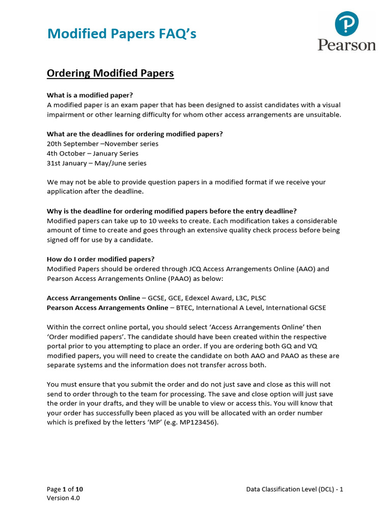 Modified Papers Faqs | PDF