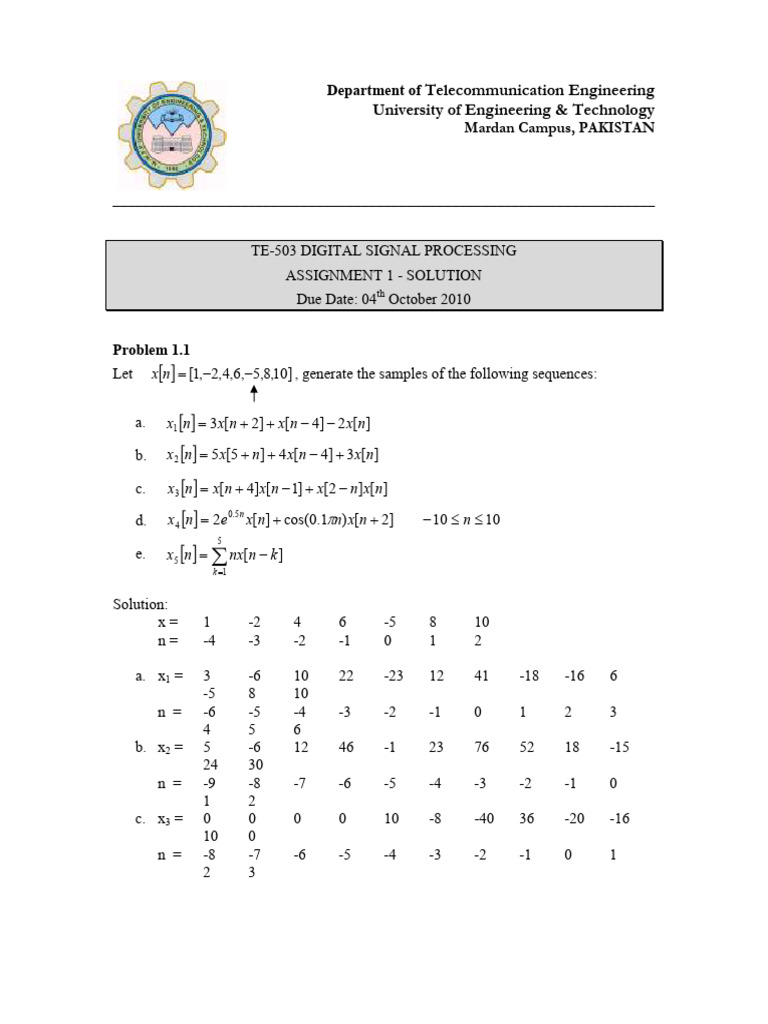 Assignment_1_sol | PDF