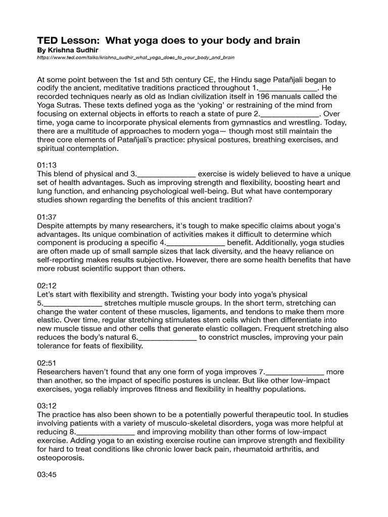 Ted - Yoga .GapFill | PDF