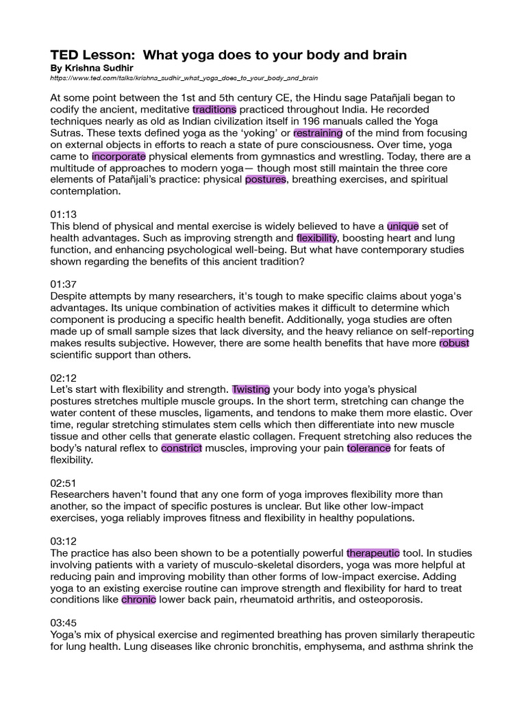 Ted - Yoga .Script | PDF