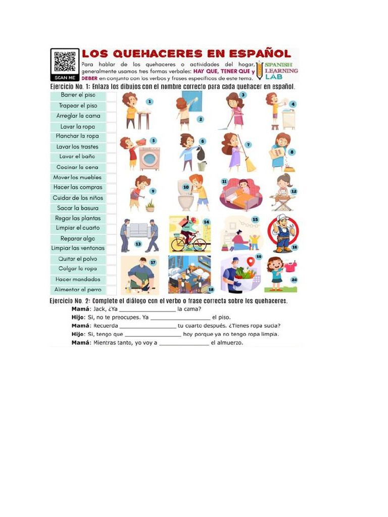 las tareas domesticas | PDF