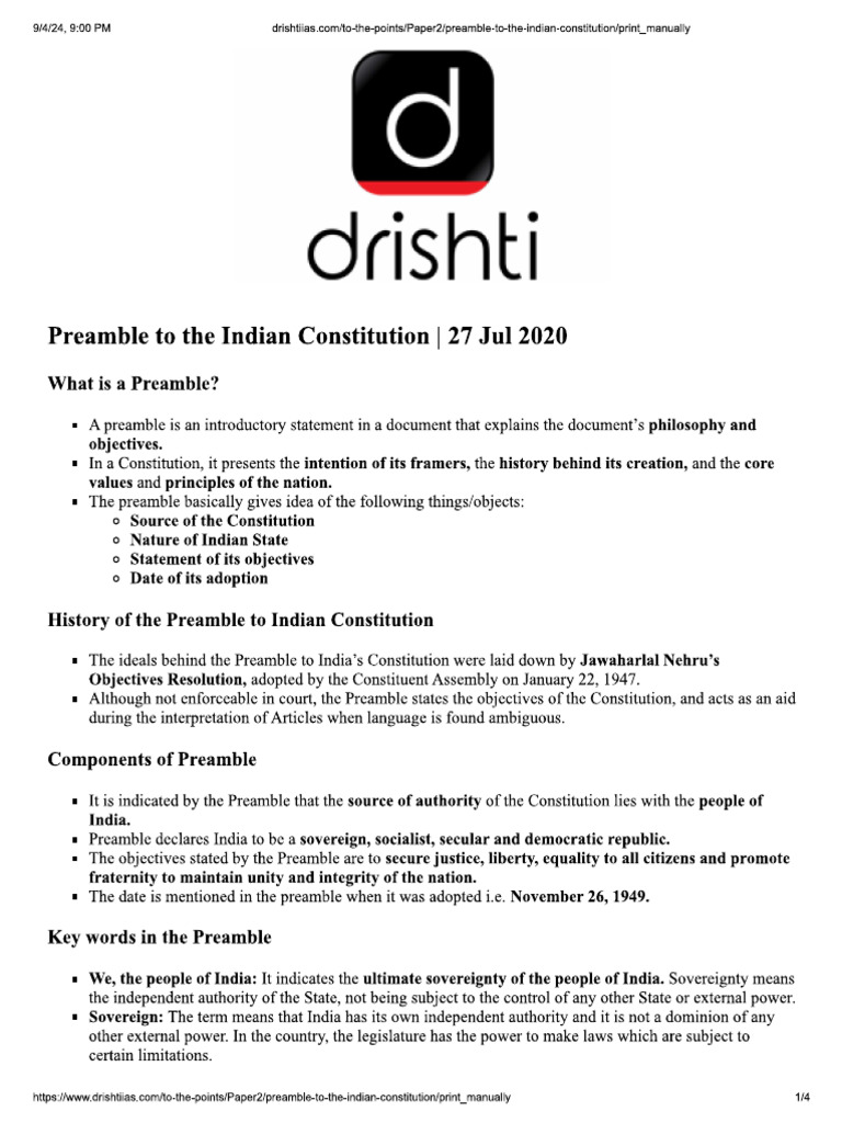 Preamble Drishti | PDF