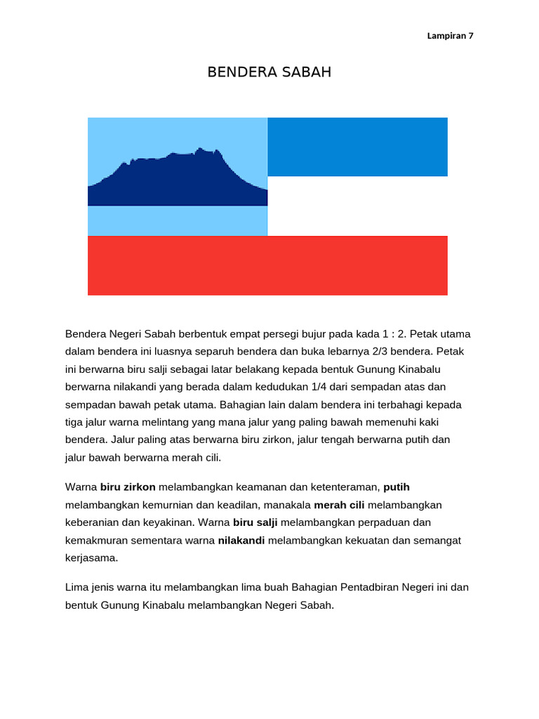 Desain dan Makna Bendera Sabah | PDF | Seni & Disiplin Bahasa