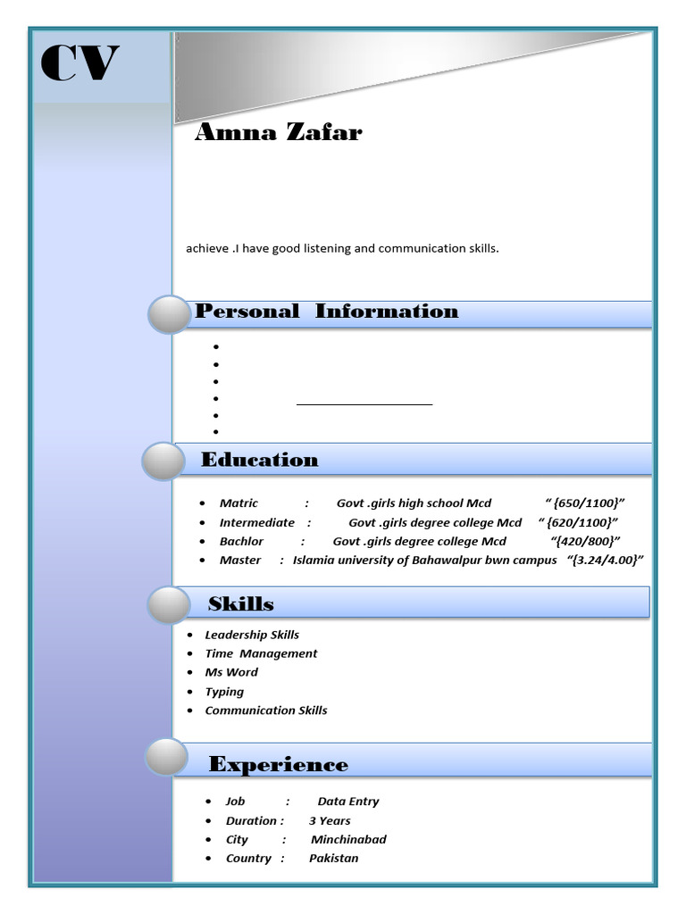 aMNA CV | PDF