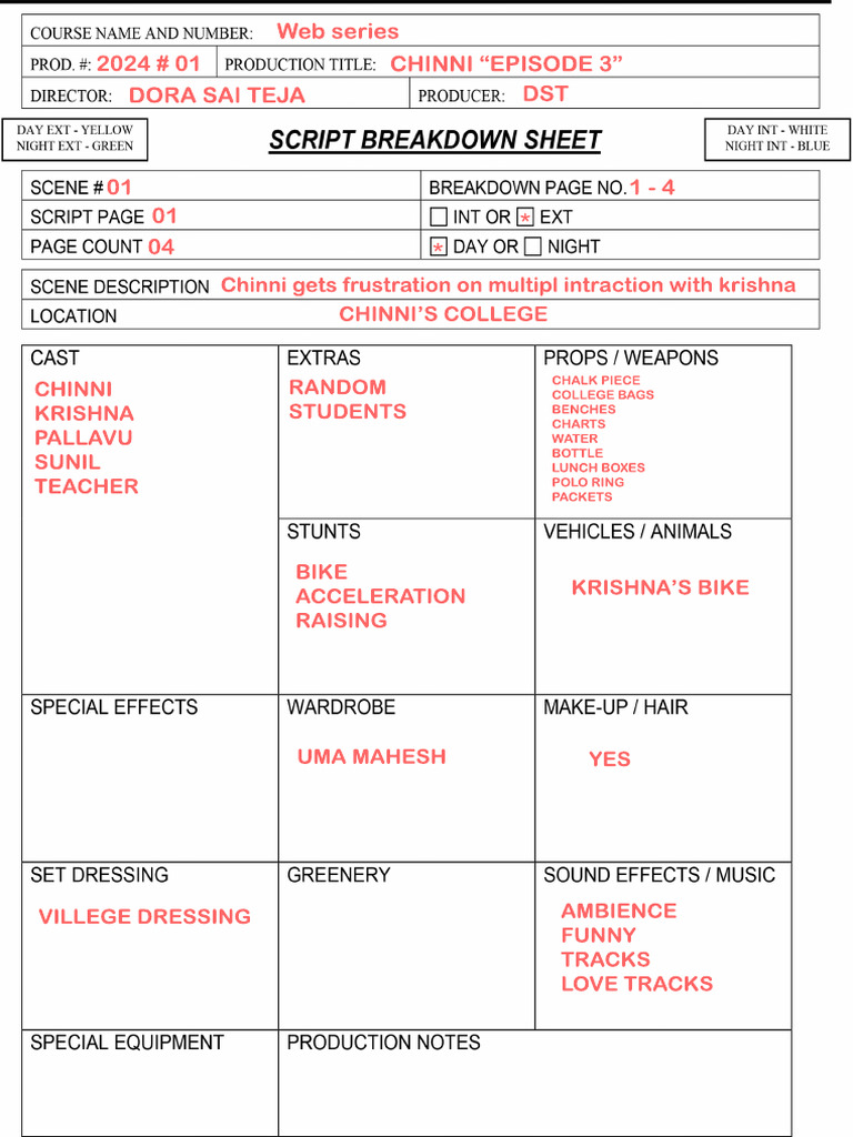 Ep 03 - Script Breakdown | PDF