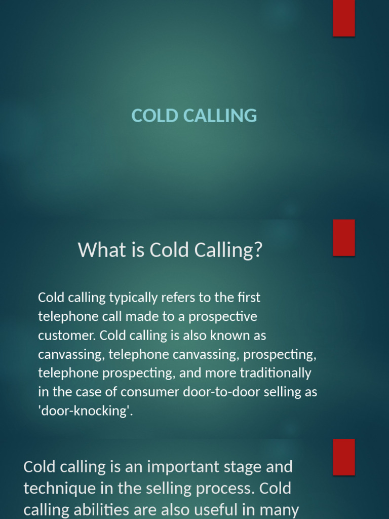 Cold Calling Ppt | PDF