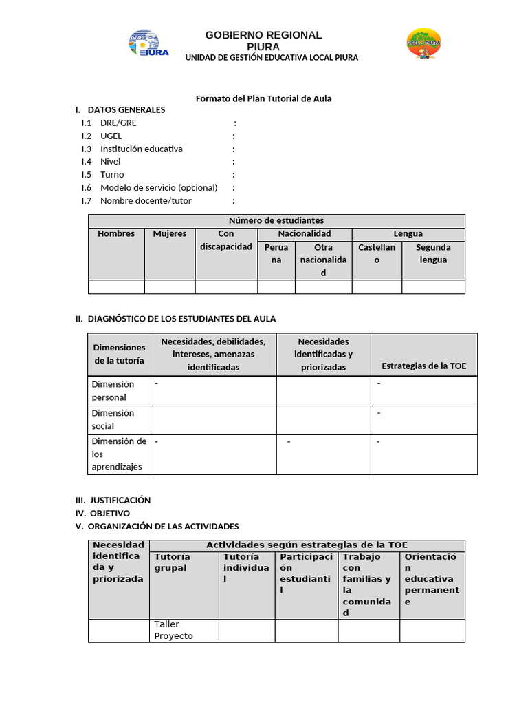 Plan Tutorial de Aula | PDF