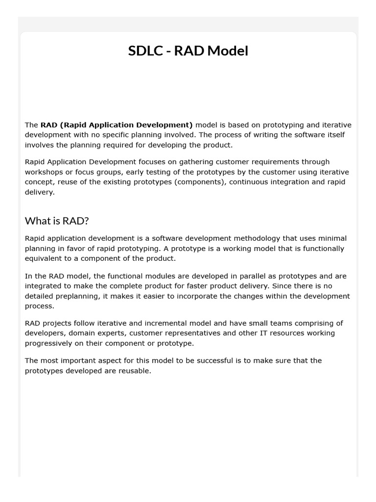 Sdlc - Rad Model | PDF