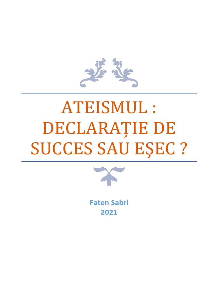 Ateismul Declaratie de Succes Sau Esec | PDF