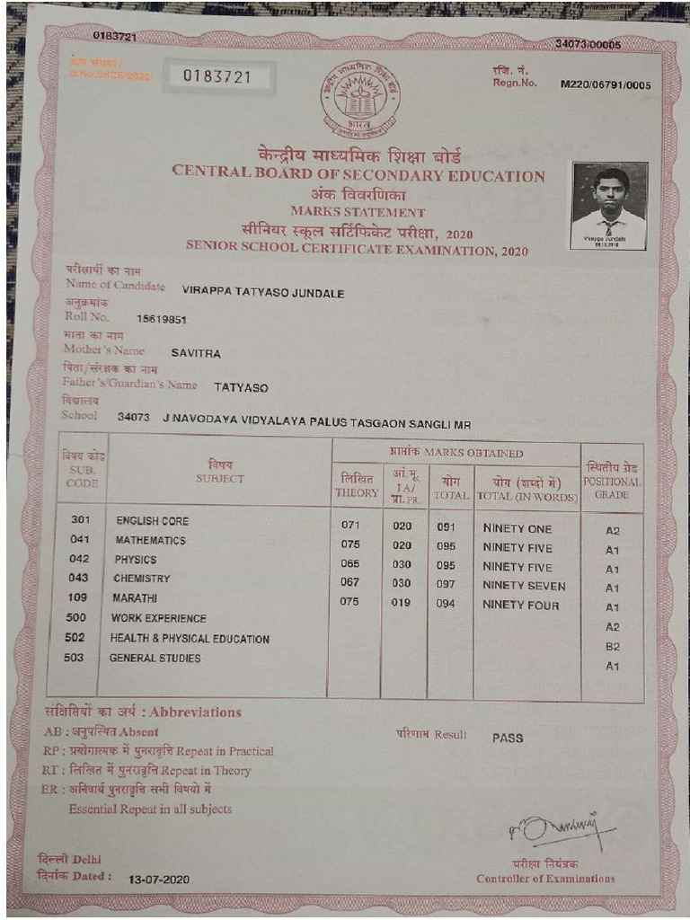 12 Class Result | PDF