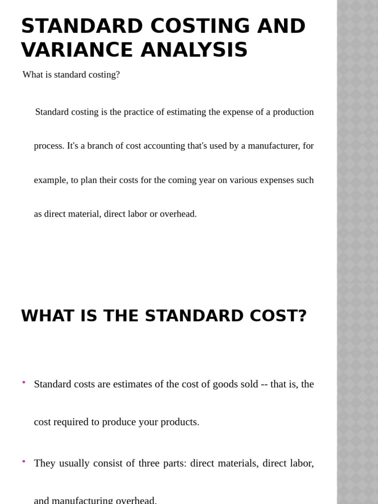 Standard Costing and Variance Analysis (2) | PDF