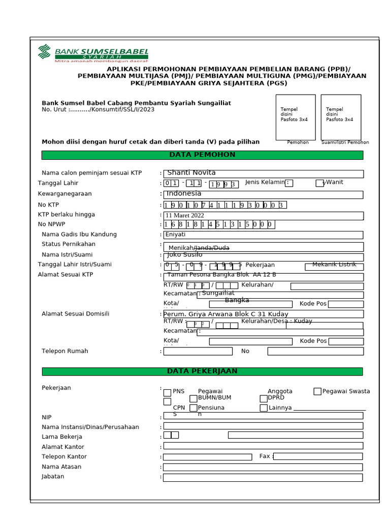 Blangko PPB PMJ Baru Edit | PDF