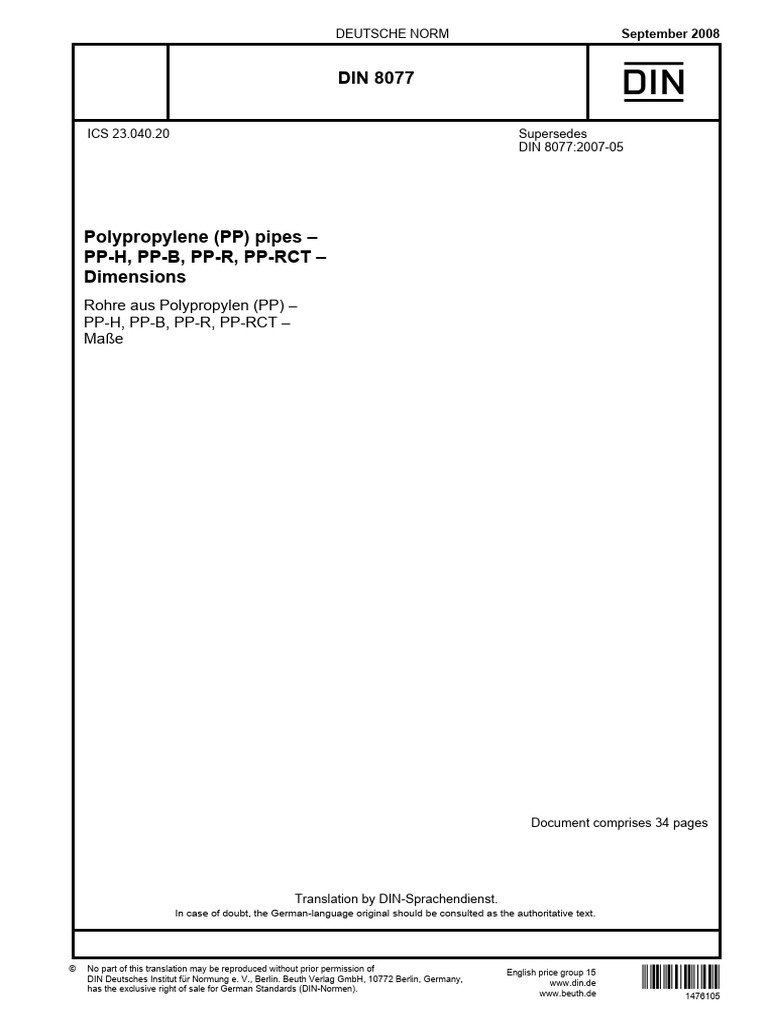 Din 8077 2008 | PDF