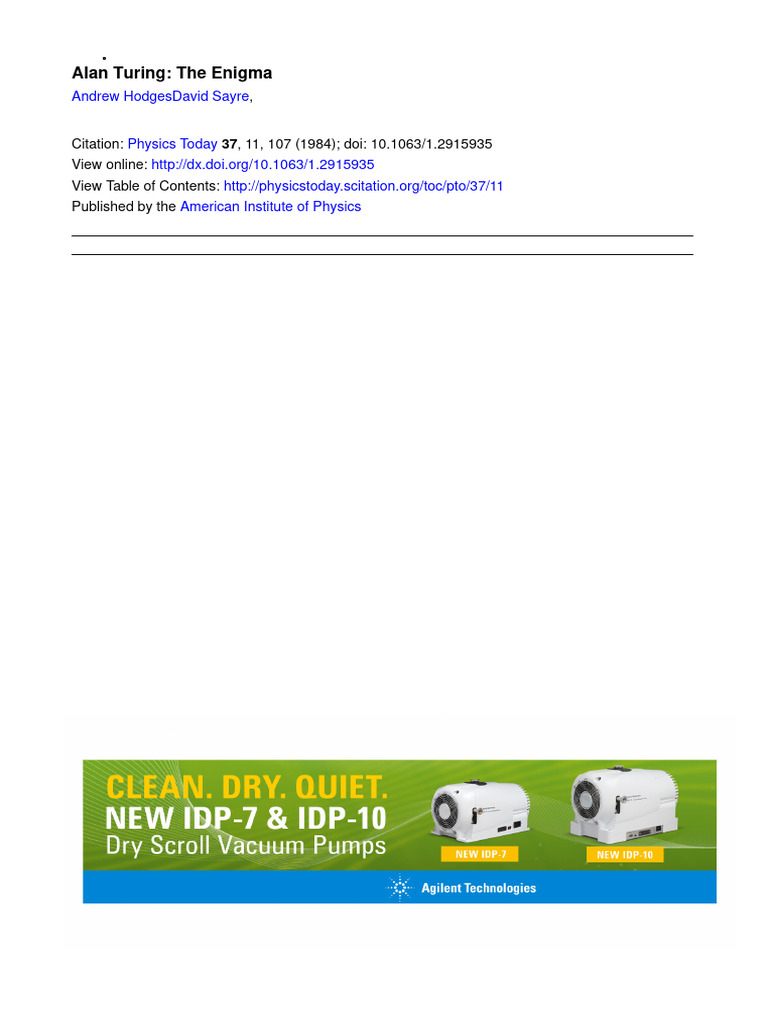 Alan Turing The Enigma | PDF
