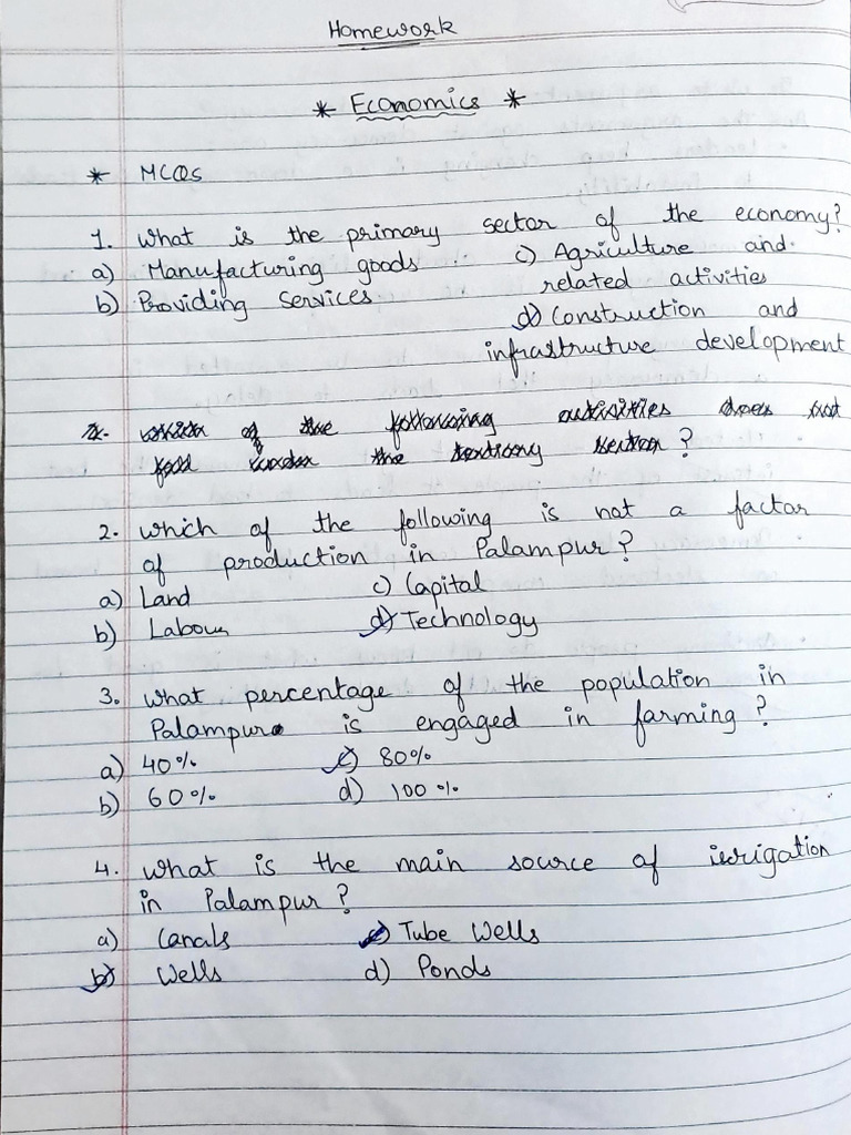 Economics Homework Mcqs | PDF