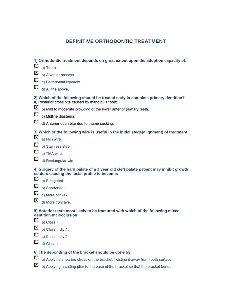 Definitive Orthodontic Treatment | PDF
