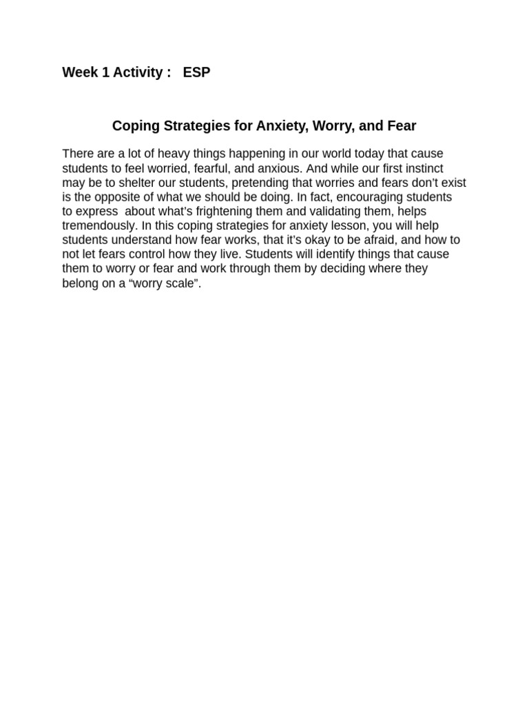 Esp Week 1 Activity Pdf