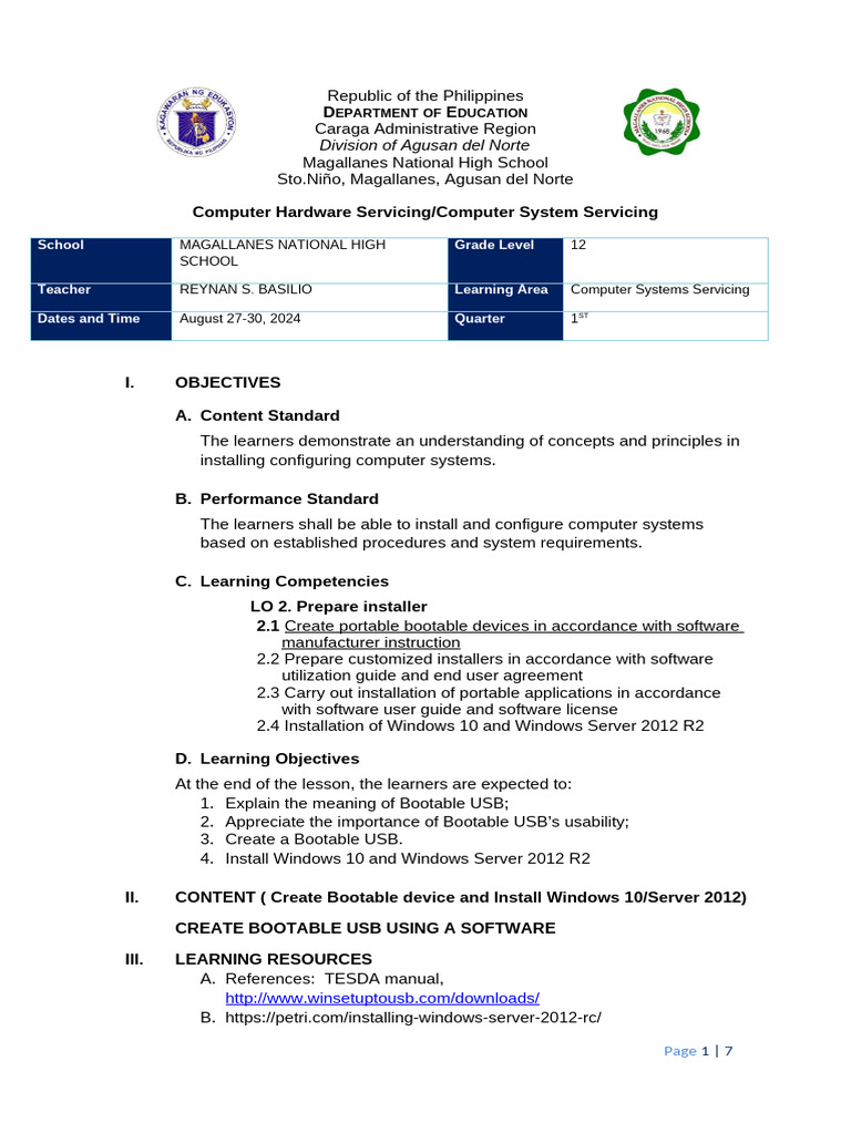CSS NC Ii - DLL-DLP - Reynan S Basilio-August 27-30-2024 | PDF
