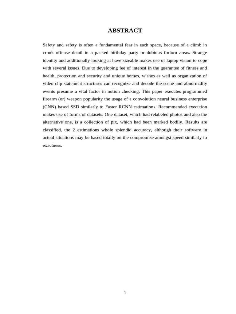 Weapon Detection Using Artificial Intelligence and Deep Learning | PDF