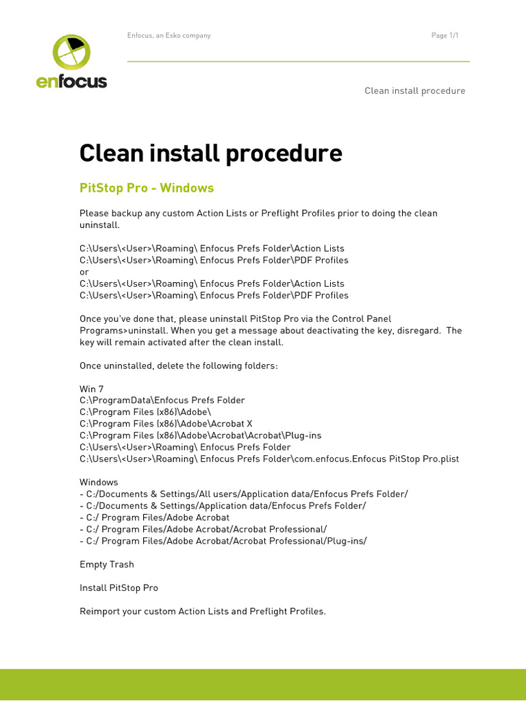 Clean Install Procedure Windows | PDF