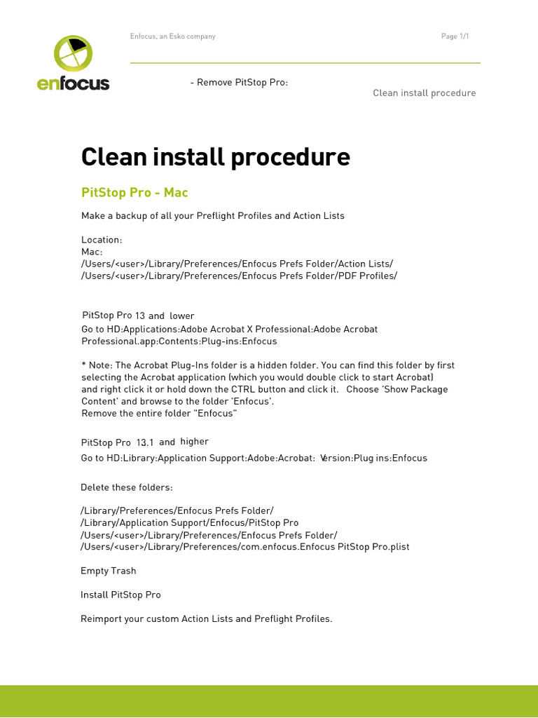 Clean Install Procedure Mac | PDF