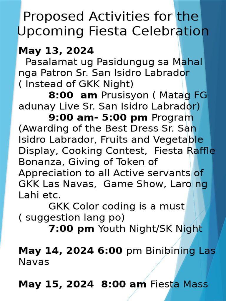 Fiesta Activities | PDF